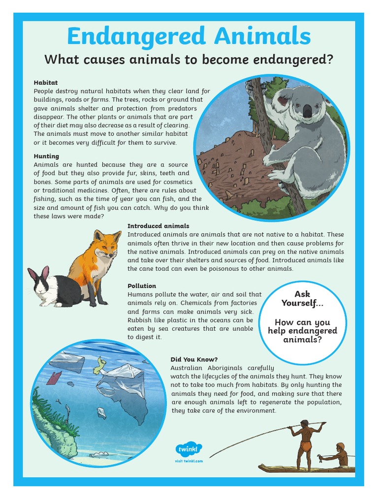 Endangered Animals | PDF | Habitat | Predation Endangered Animals | PDF | Habitat | Predation