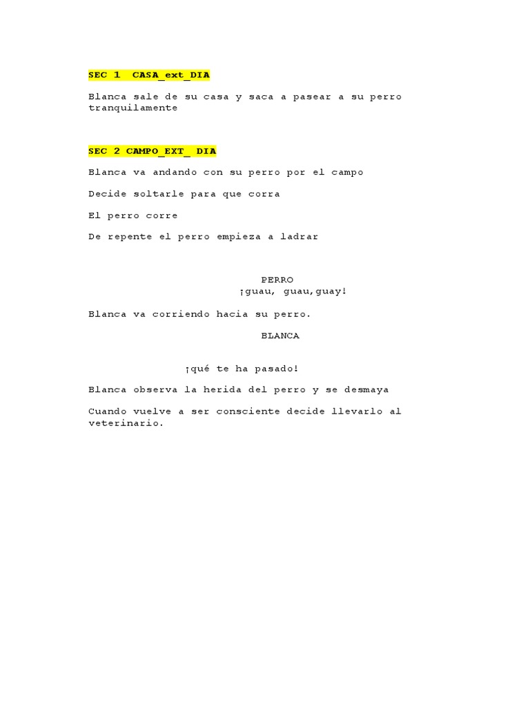 Guion Literario Plantilla Word Aprendercine | PDF