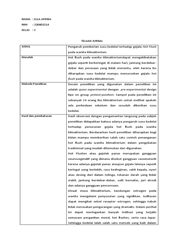 Ella Afrina Tugas Klimakterium | PDF | Kesehatan Holistik