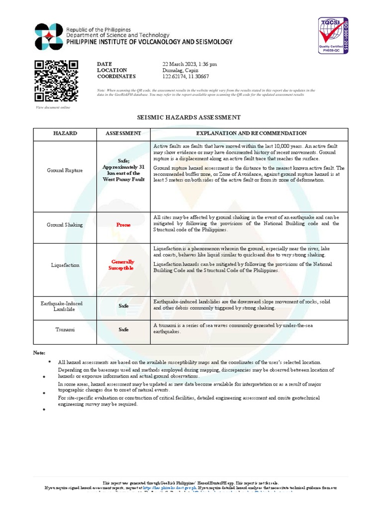 Seismic and volcanic hazards assessment | PDF | Types Of Volcanic ...