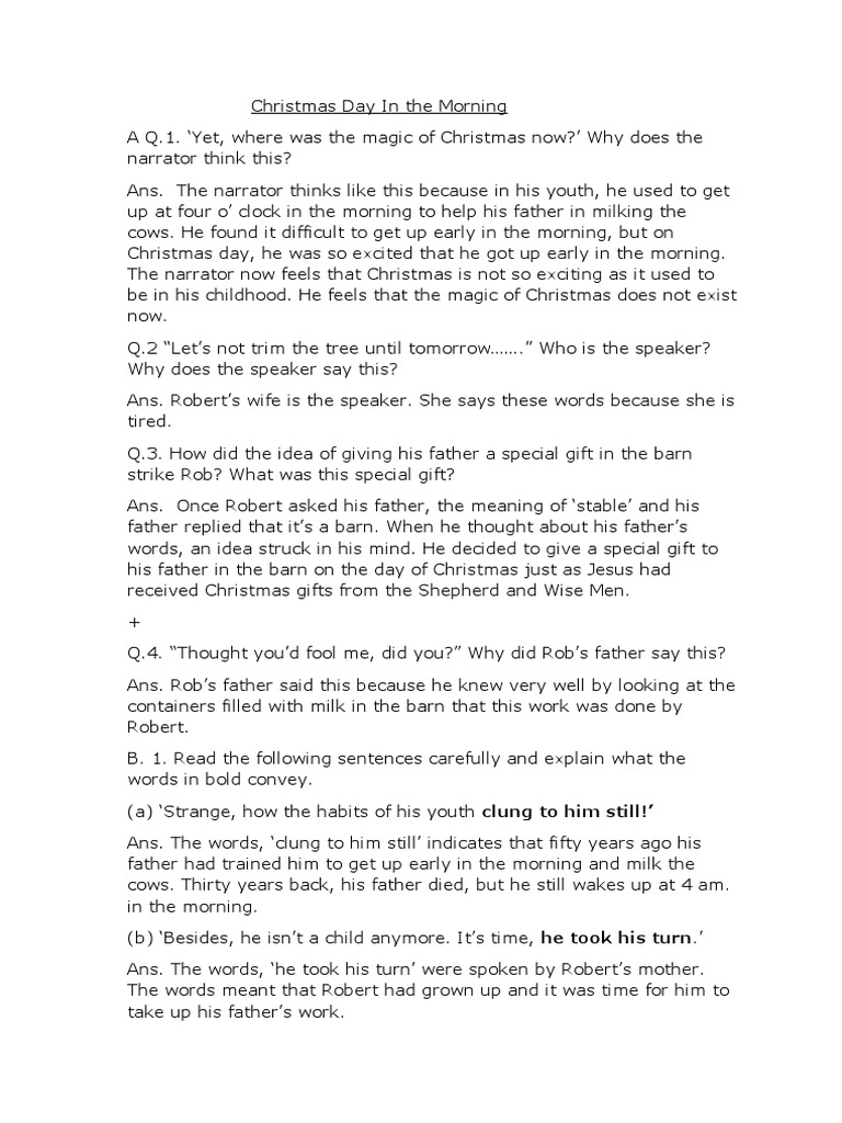 Christmas Day in The Morning - Notes | PDF