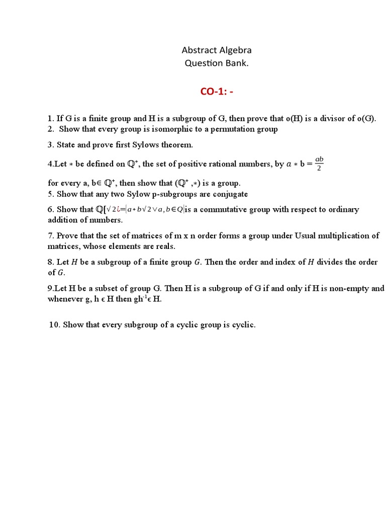 Abstract Algebra Pdf Ring Mathematics Group Mathematics
