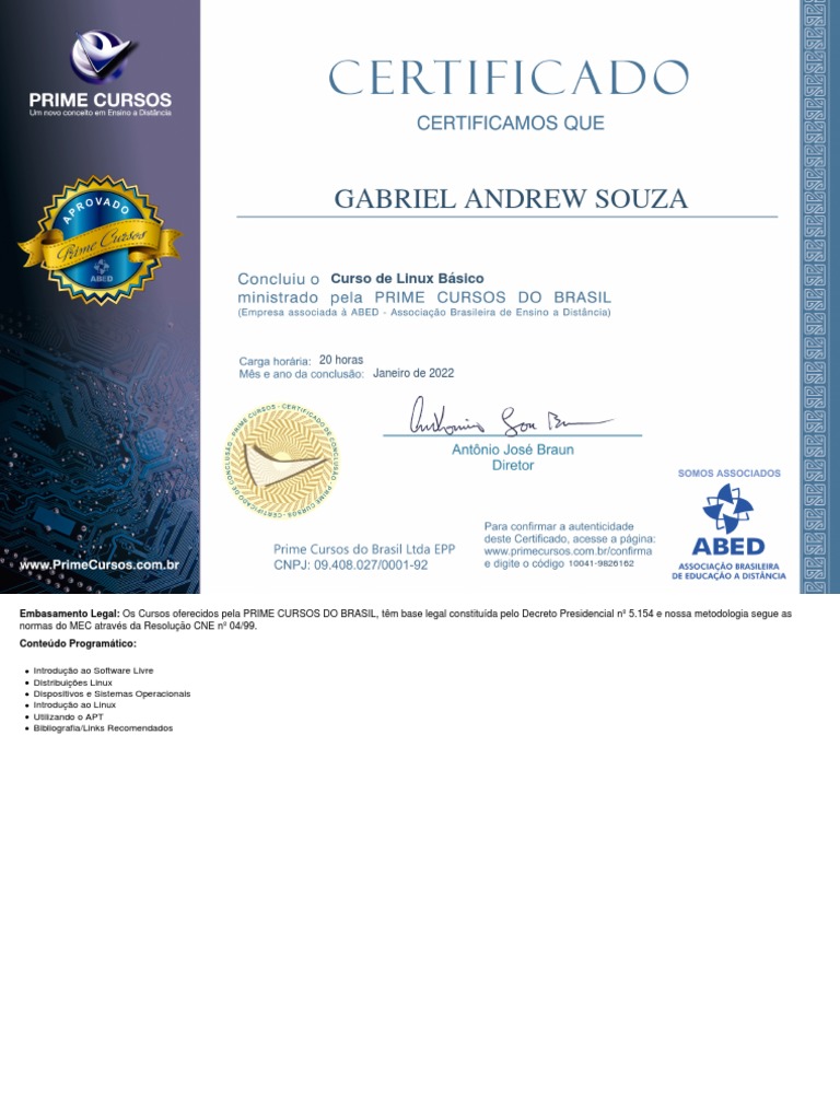 Certificado-Linux Basico | PDF