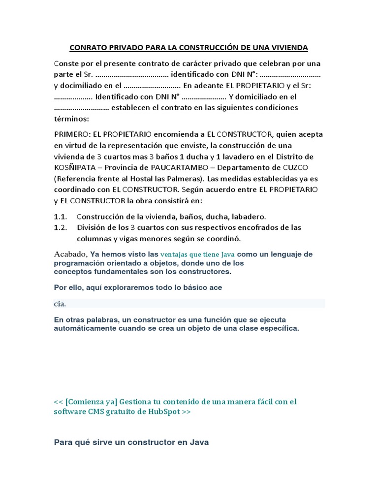 Constructor Pdf Constructor Programación Orientada A Objetos Programación