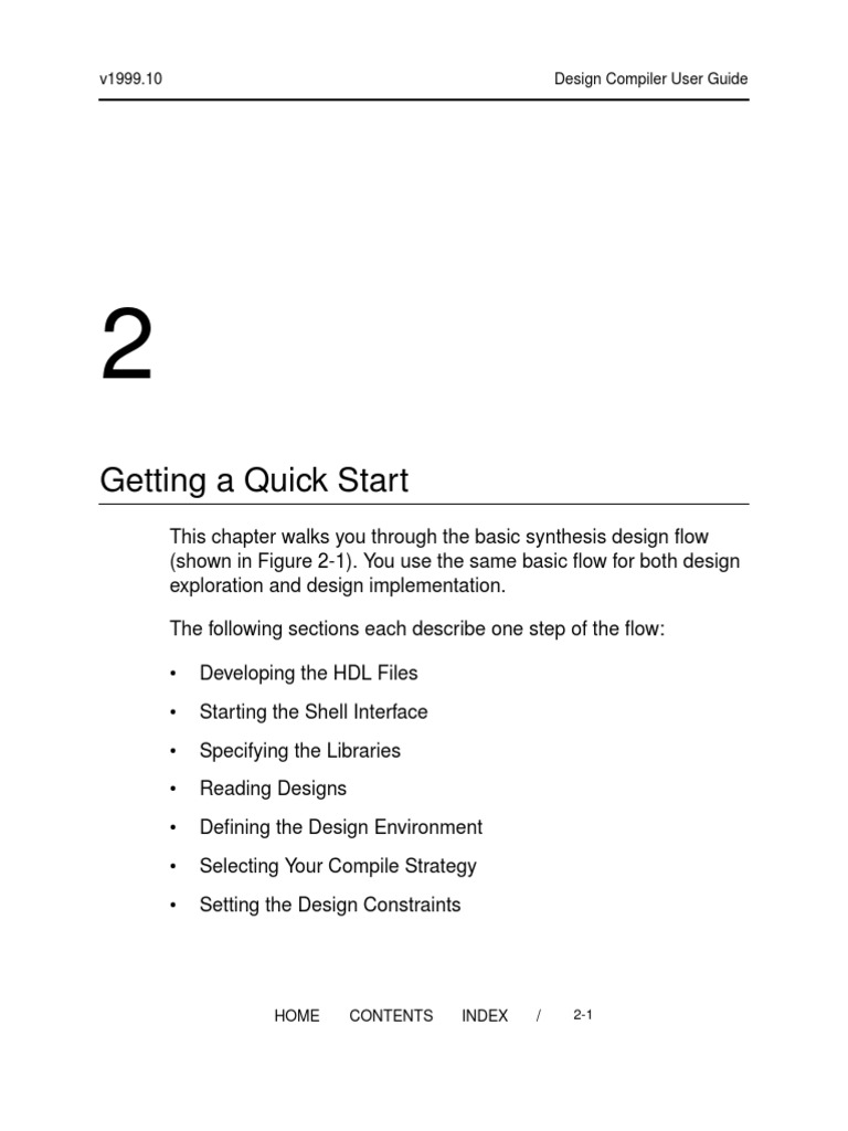 Getting A Quick Start: v1999.10 Design Compiler User Guide | PDF ...