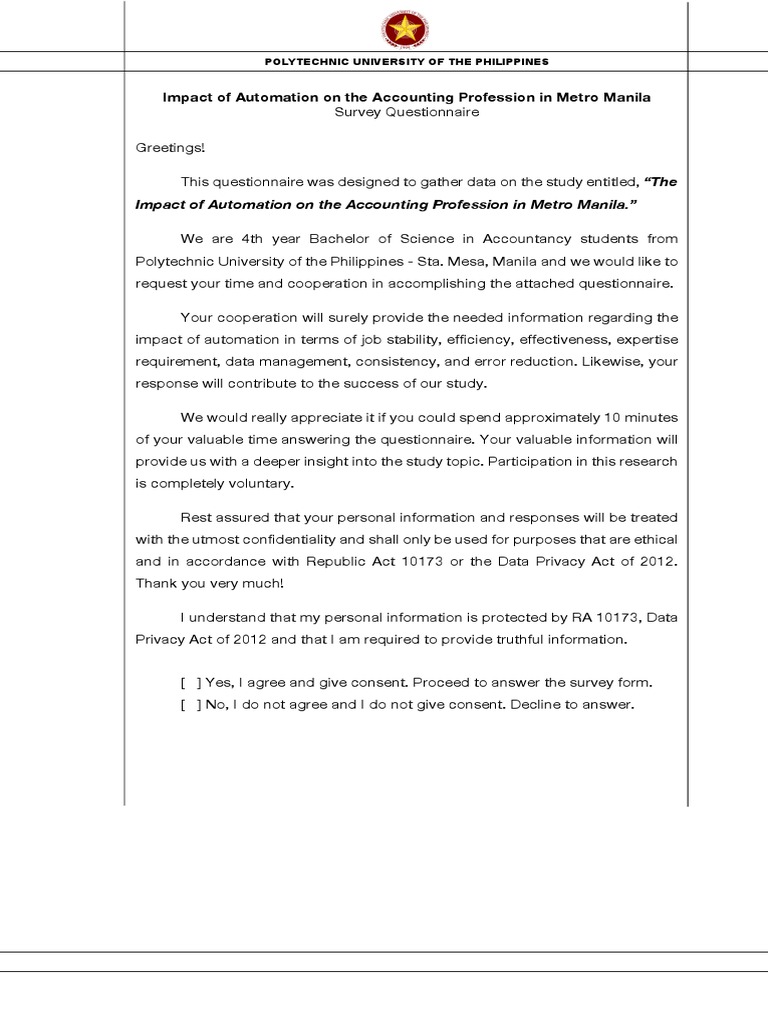 Survey Questionnaire | PDF | Automation | Computer Security