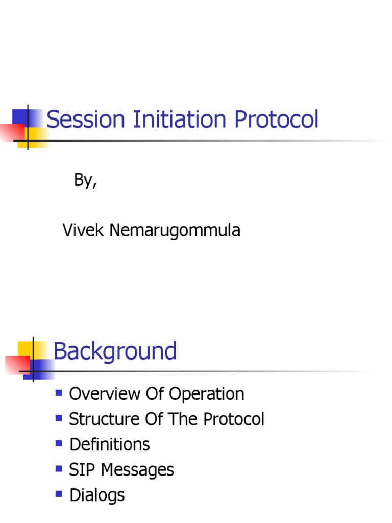 Session Initiation Protocol: By, Vivek Nemarugommula | PDF | Session Initiation Protocol ...