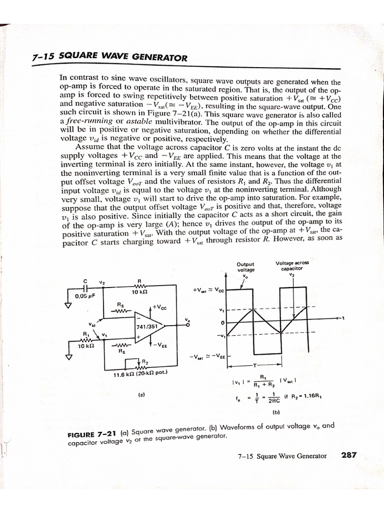 Generate triangular waves from square waves | PDF | Operational Amplifier | Electronic Oscillator