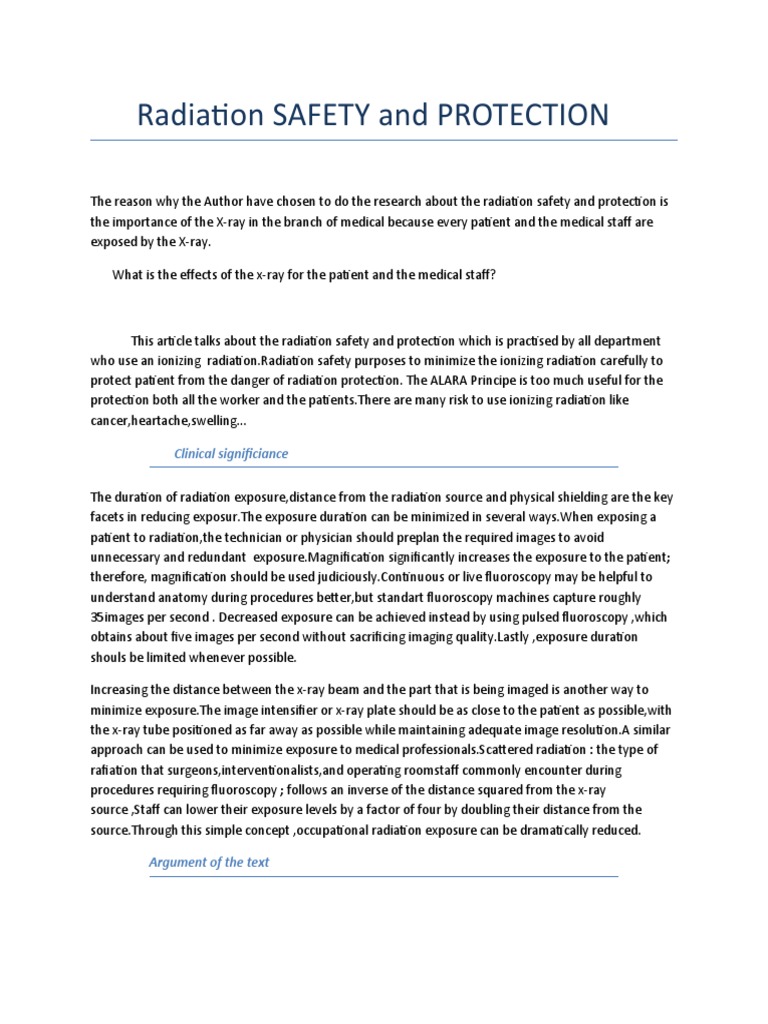 Radiation SAFET | PDF | Ionizing Radiation | Radiation Protection