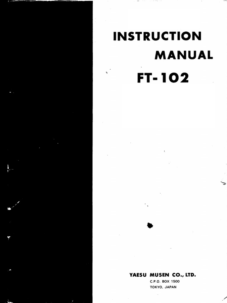 YAESU FT-102 Instruction Manual and Alignment Guide | PDF