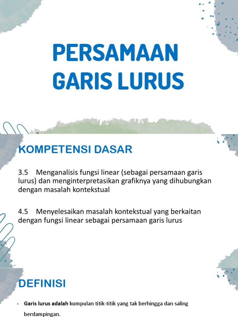 Persamaan Garis Lurus dan Gradien | PDF