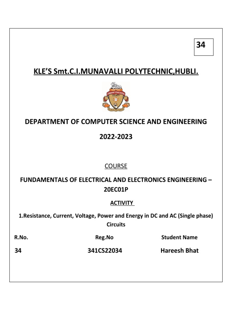 Fundamentals of Electrical Engineering | PDF | Science & Mathematics