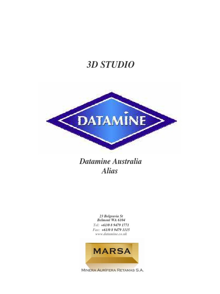 3D Studio: Datamine Australia Alias | PDF