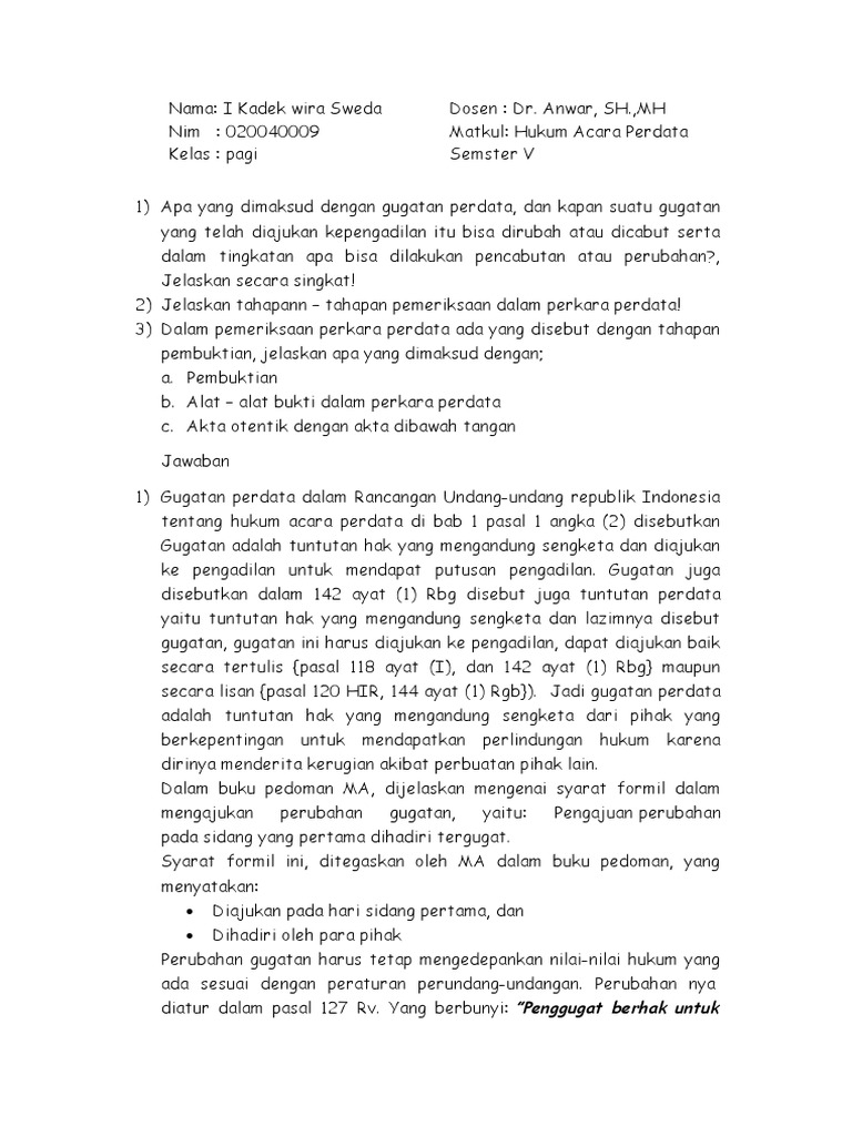 Contoh Surat Eksepsi Perdata | PDF | Politik | Ilmu Sosial