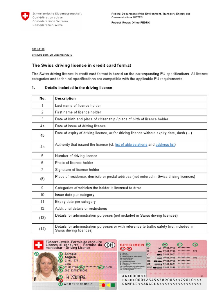 Information About Driver Authorisation in Switzerland | PDF | Driver's ...