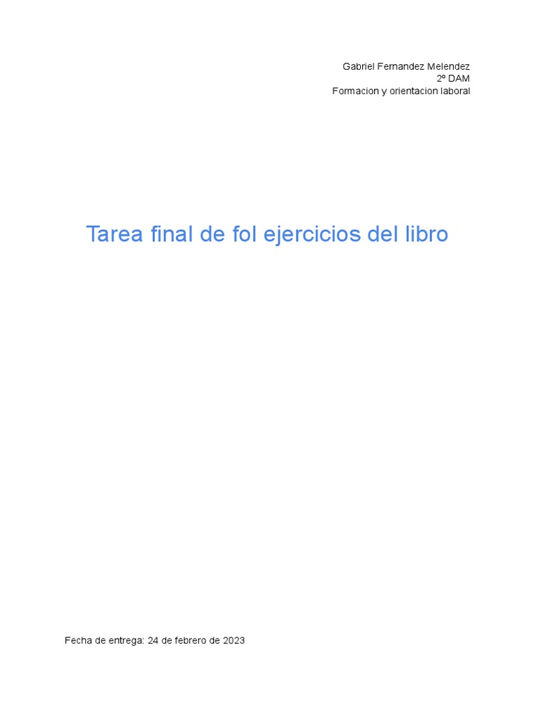 Ejercicios Del Libro 3-Gabriel Fernandez Melendez | PDF