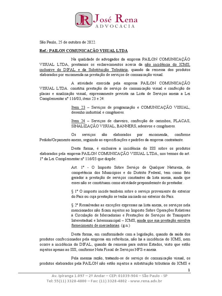 Declaração Não incidencia-ICMS | PDF | Economias Declaração Não incidencia-ICMS | PDF | Economias