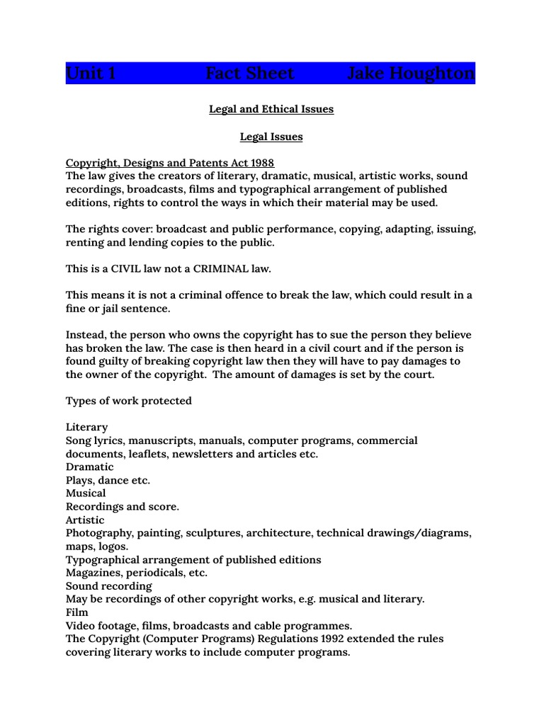 Legal and Ethical Issues | PDF | Law