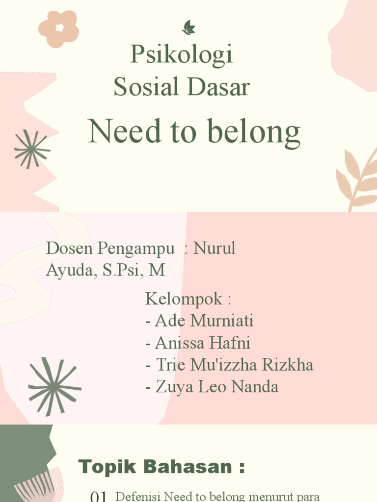 Need To Belong (Sosial) | PDF