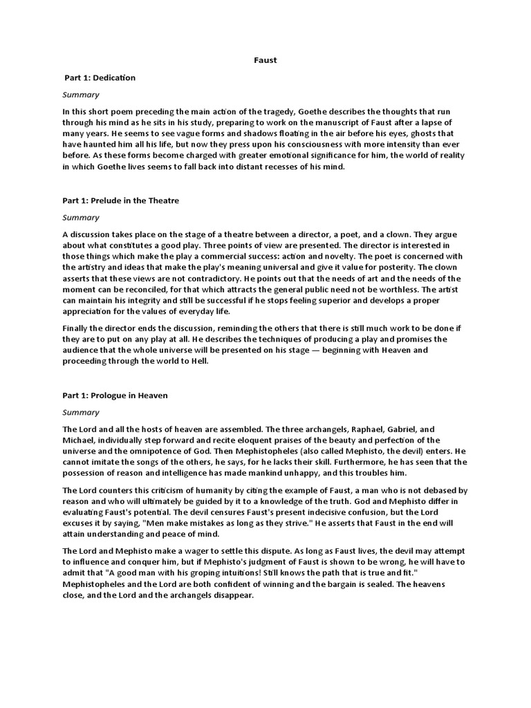 Part 1: Dedication: Faust | PDF | Faust