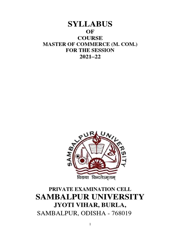 M.Com Course Syllabus 2021-22 | PDF | Entrepreneurship | Demand
