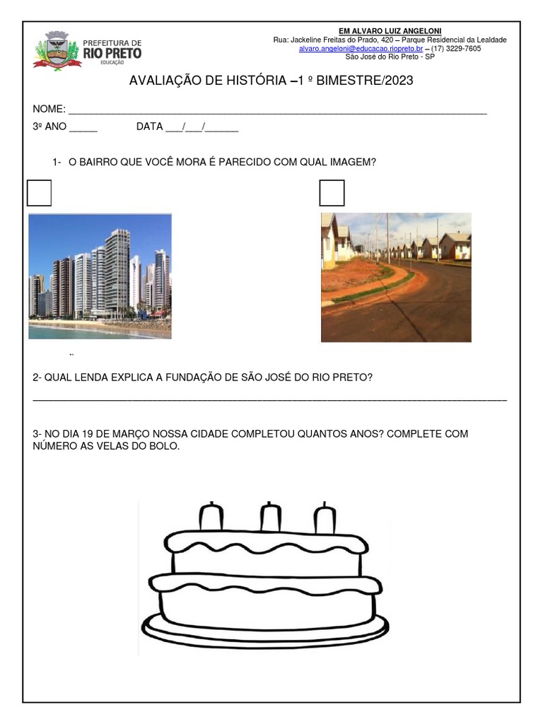 Avaliação De História 1 Bimestre Pdf