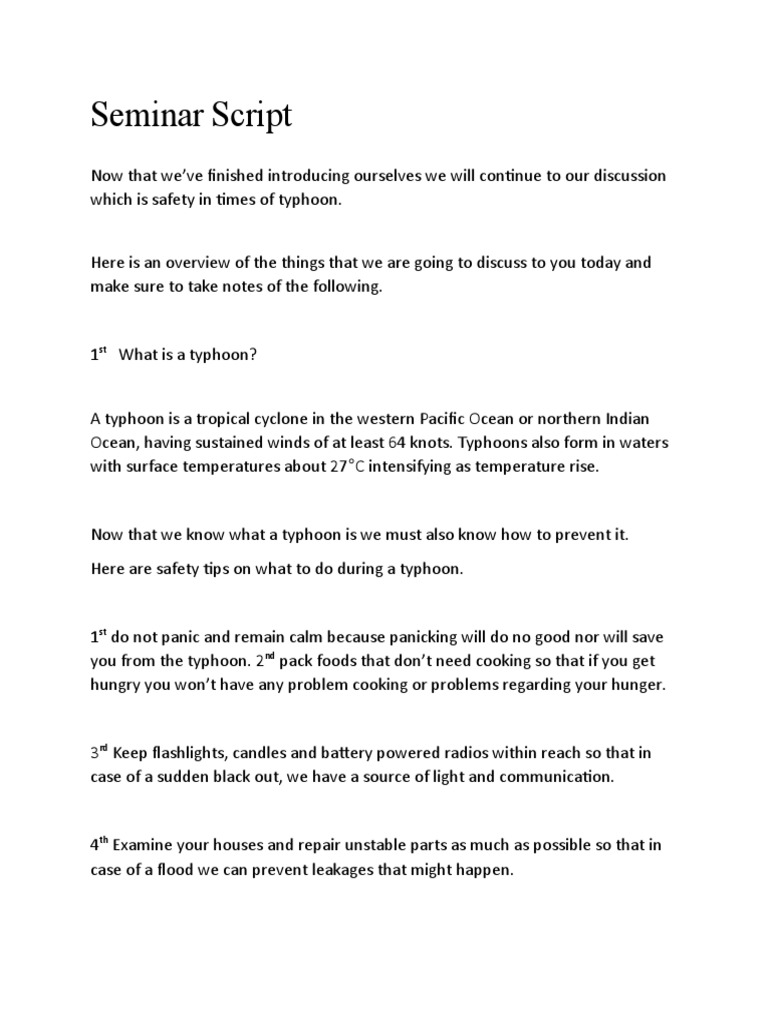 Seminar Script | PDF | Typhoon | Tropics