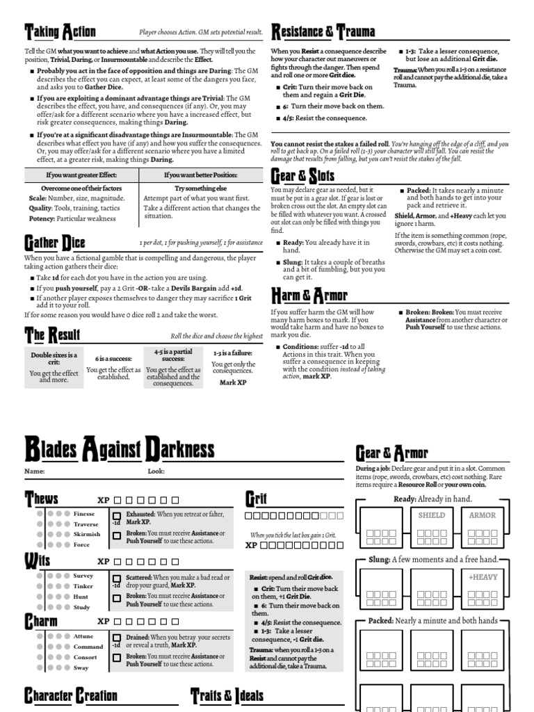 RPG Action Mechanics and Character Creation Guide | PDF