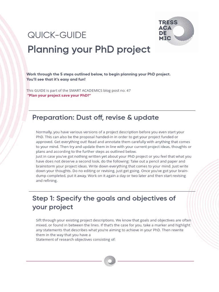 Planning Your PHD Project: Quick-Guide | PDF | Cognitive Science ...
