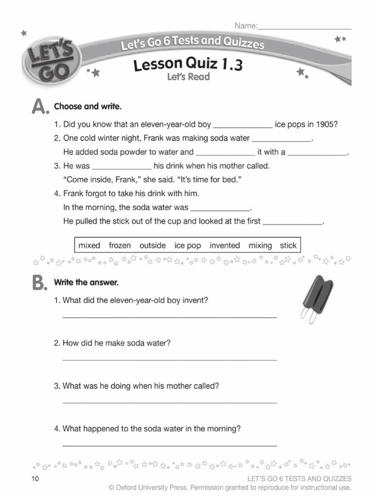 Let S Go 6 Quiz 1 3 | PDF Let S Go 6 Quiz 1 3 | PDF