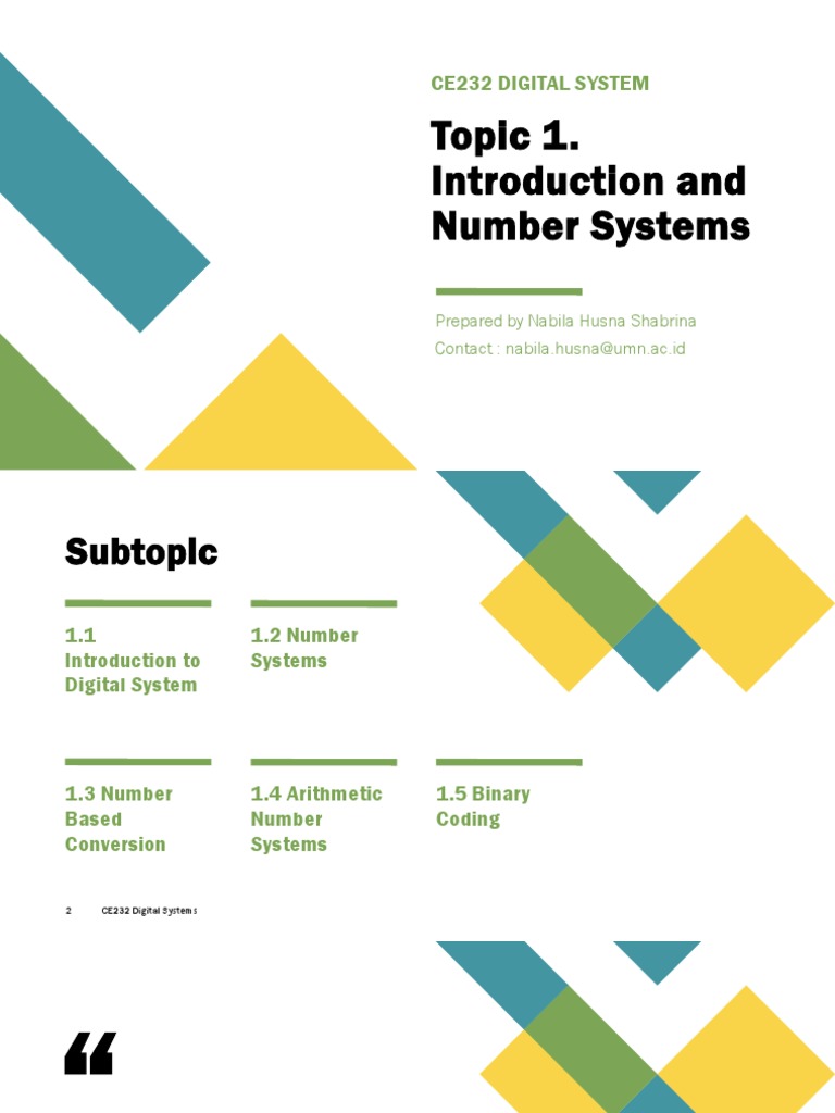 Topic 1 Introduction And Number Systems Pdf Binary Coded Decimal Decimal 
