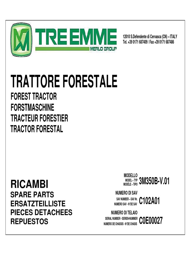 Merlo Treemme Mm350b Sav C102a01 - Parts Manual | PDF | Mechanical ...
