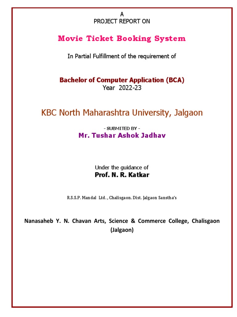 KBC North Maharashtra University, Jalgaon: Movie Ticket Booking System ...