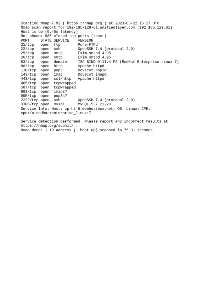 Services and Version Detection | PDF | Computers