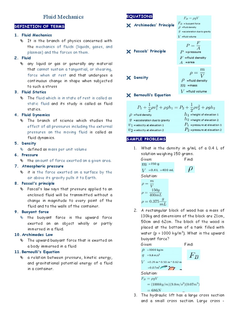Fluid Mechanics | PDF | Pressure | Buoyancy