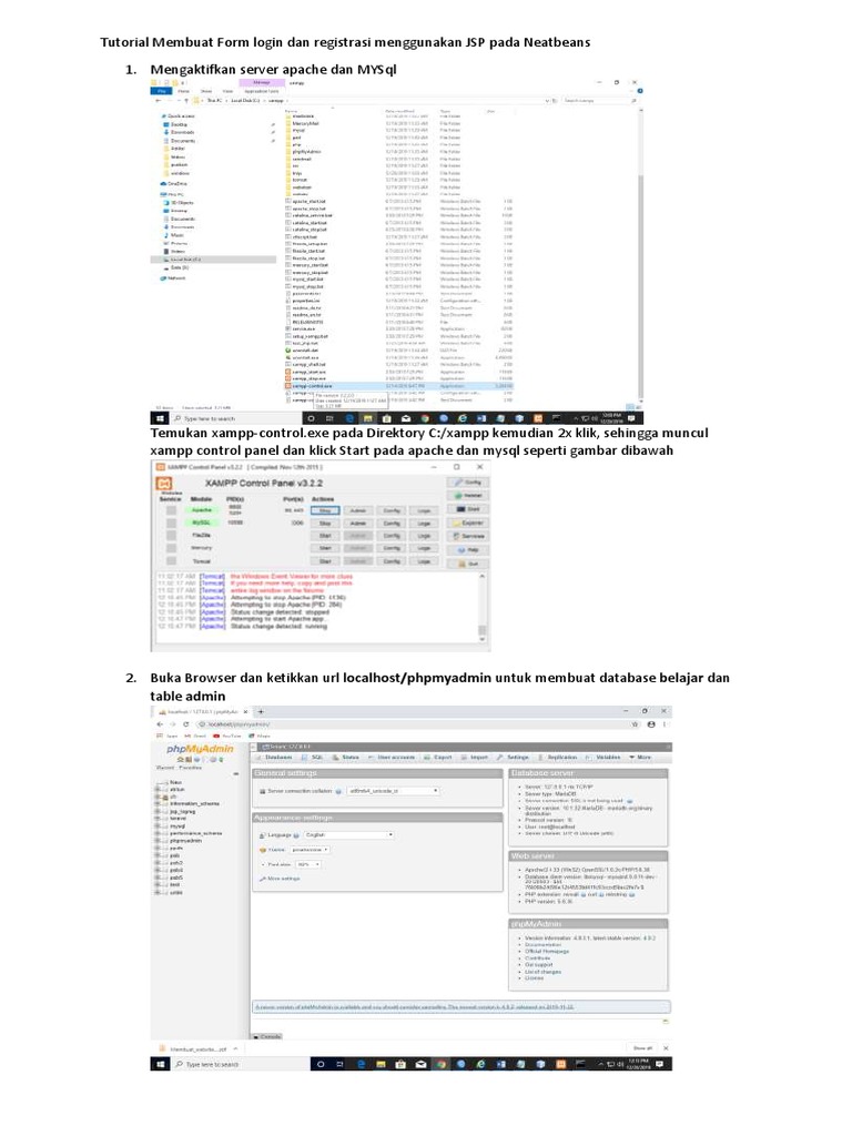 Tutorial Membuat Form Login Dan Registrasi Menggunakan JSP Pada Neatbeans | PDF