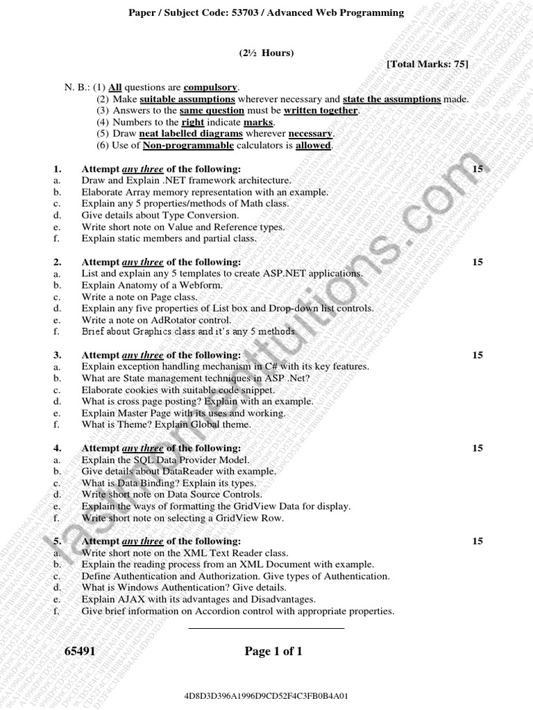 Advanced Web Programming Exam Guide | PDF | C (Programming Language) | Xml