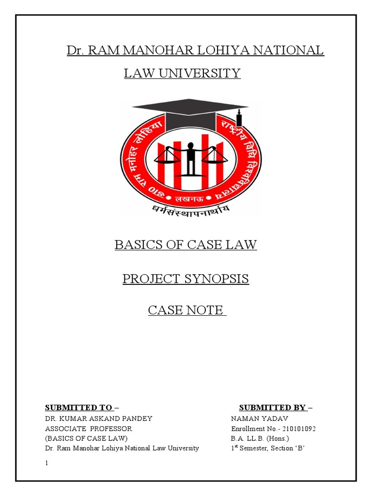 Case Law Project Synopsis. 2021 | PDF