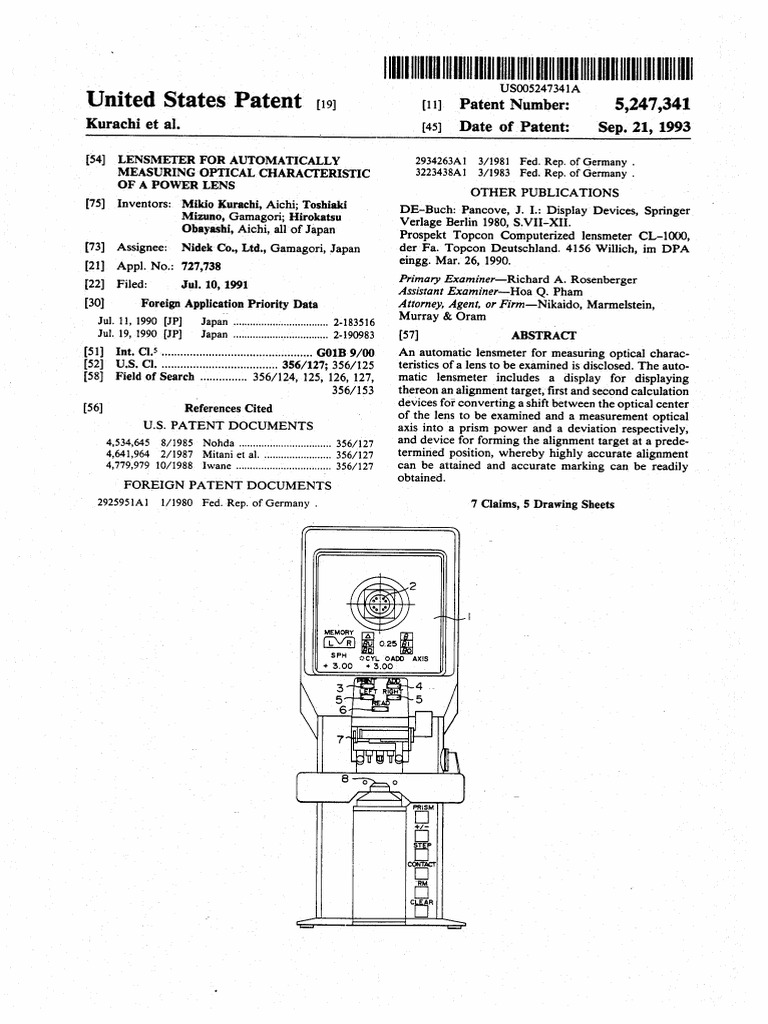United States Patent (19) : (11) - Patent Number: 45 Date of Patent | PDF