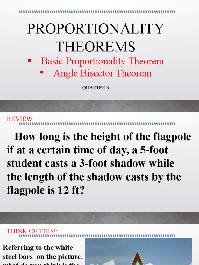 Q3 Week5 Proportionality Theorem Pdf Triangle Euclidean Plane