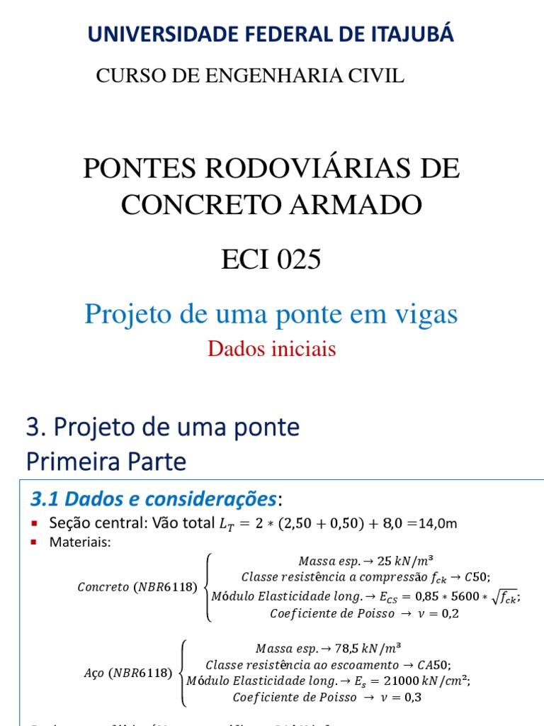 ECI025 Pontes Aula 3 B | PDF | Engenharia Estrutural | Ciências Físicas