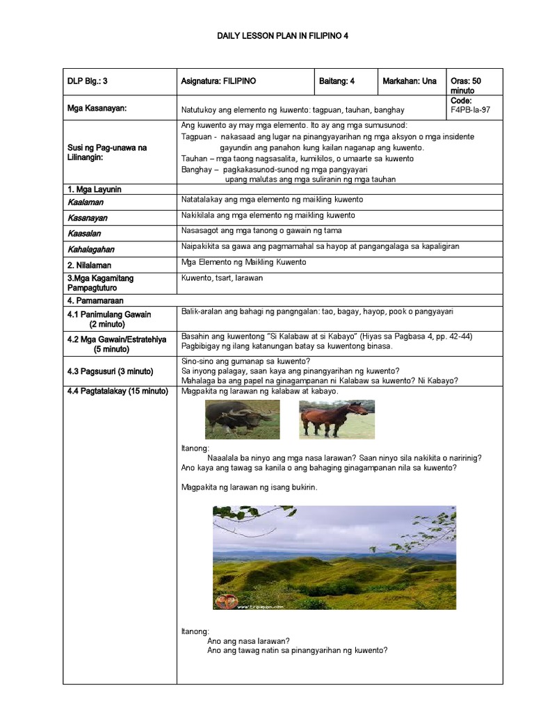 Lesson Plan FILIPINO | PDF