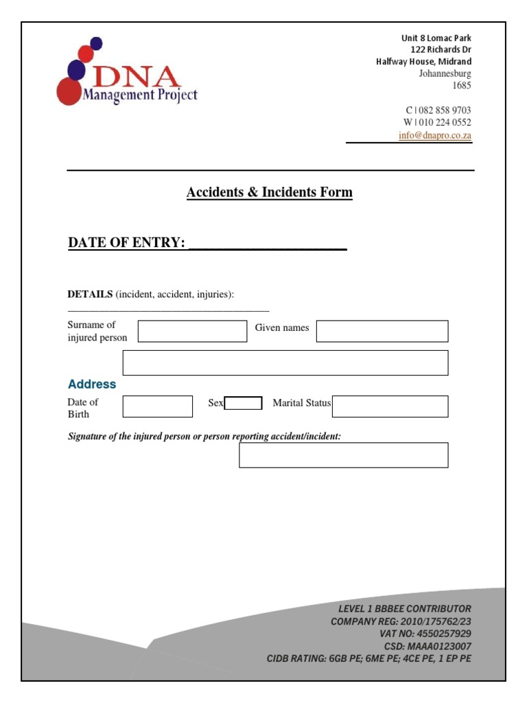 12 - Accident Incident Form | PDF