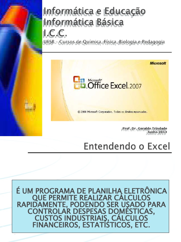 Aula Excel Básico | PDF | Microsoft Excel | Informática