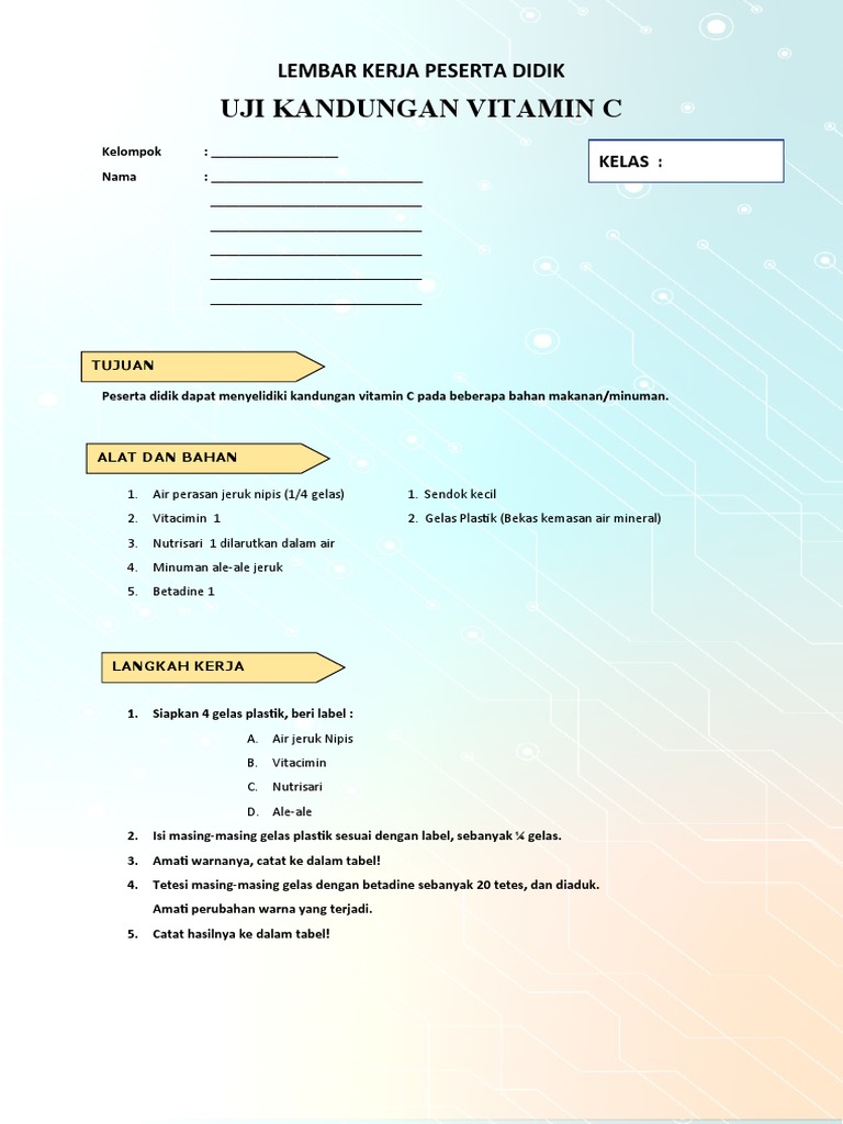 LKPD UJI Vitamin C | PDF