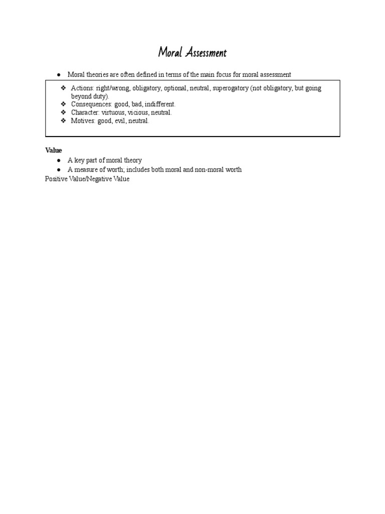 Understanding Moral Assessment Criteria | PDF