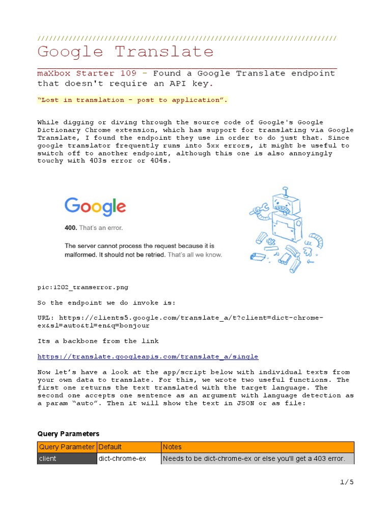 Maxbox Starter109 Translate API | PDF | Parameter (Computer Programming) | Computer Science