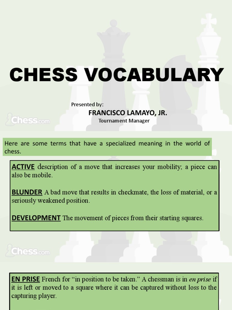 Chess Vocabulary: Francisco Lamayo, JR | PDF | Game Theory ...