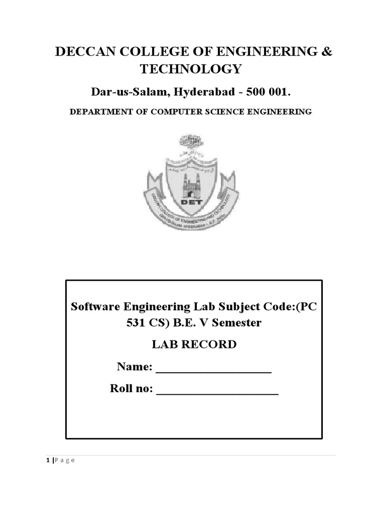 Deccan College of Engineering & Technology: Dar-us-Salam, Hyderabad ...