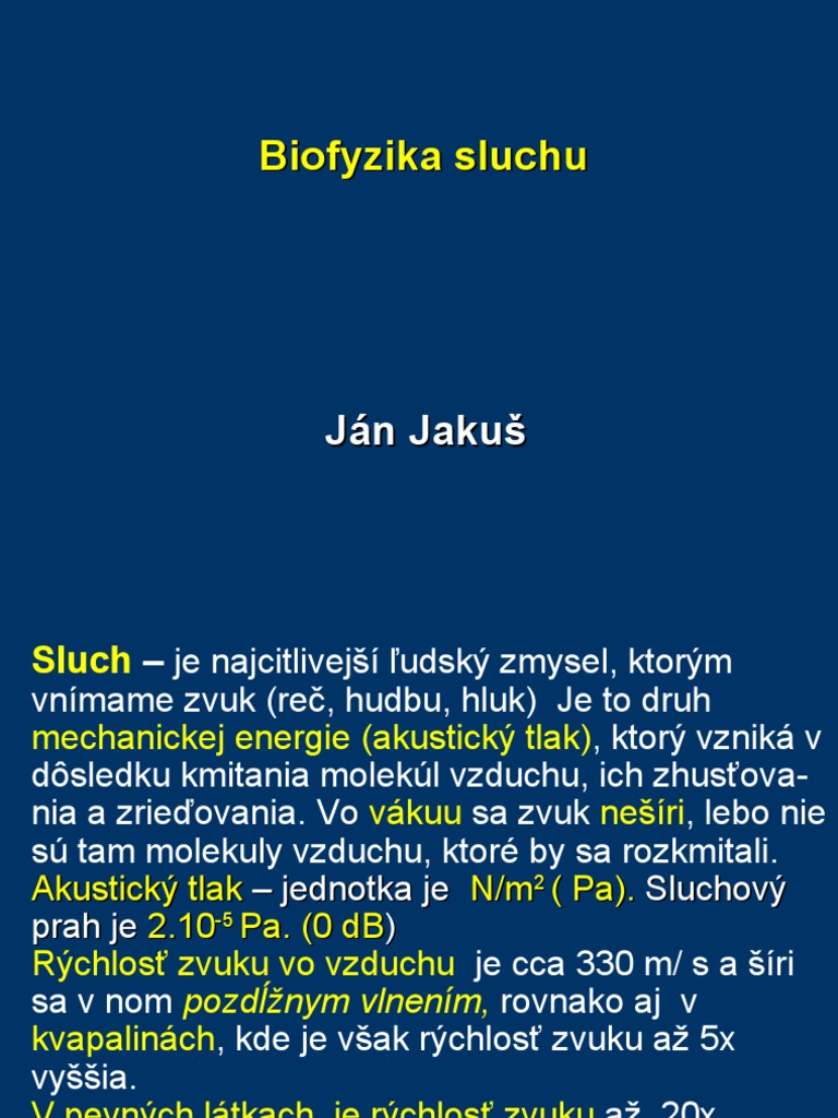 Biofyzika Sluchu | PDF